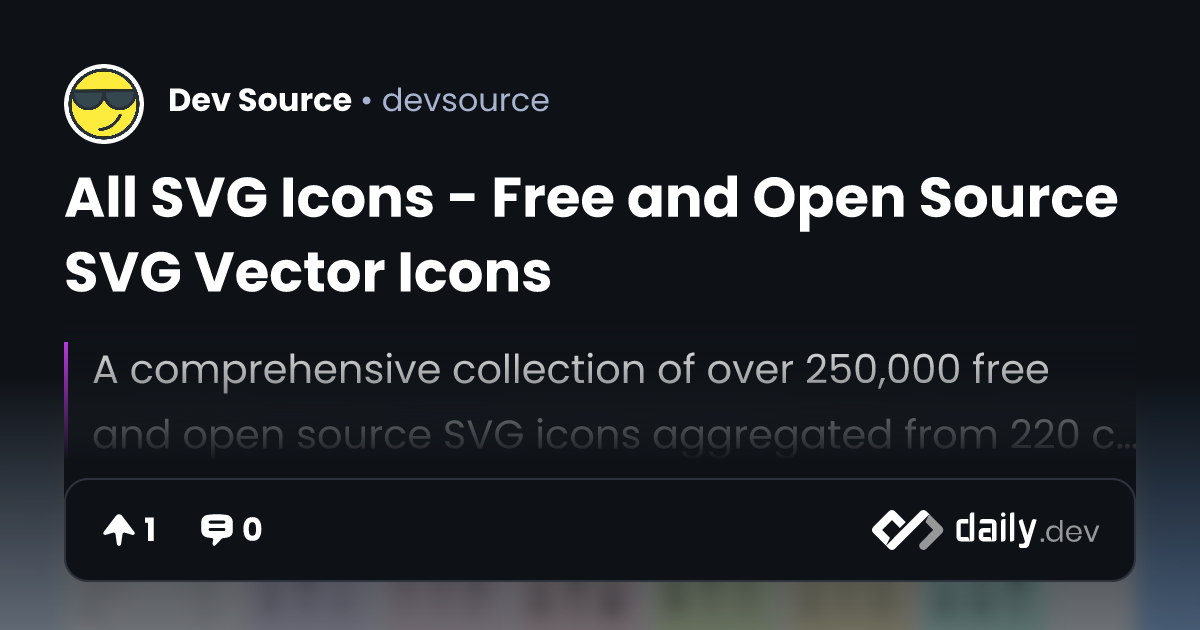 All SVG Icons - Free and Open Source SVG Vector Icons | daily.dev