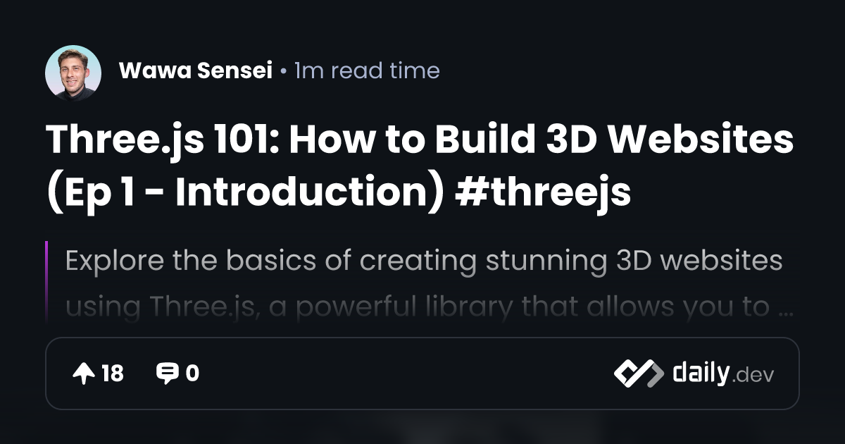 Three.js 101: How to Build 3D Websites (Ep 1 - Introduction) #threejs ...