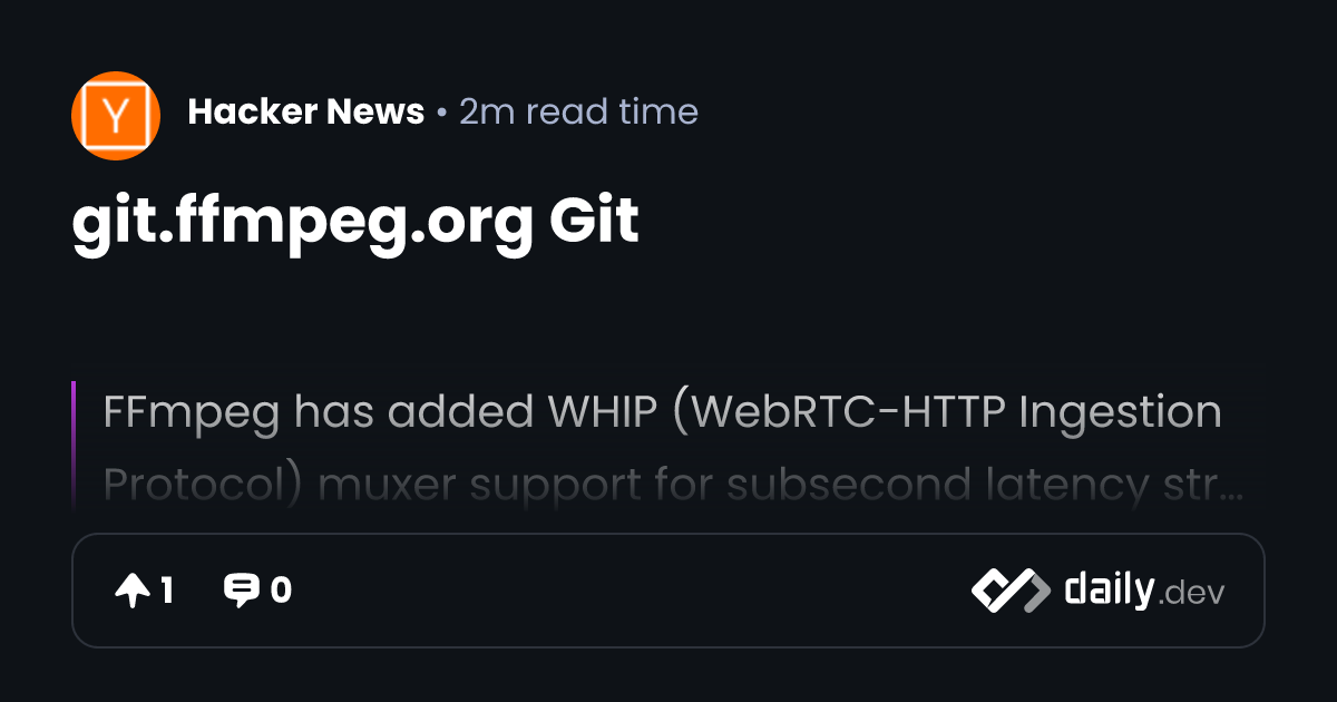Git Ffmpeg Org Git Daily Dev
