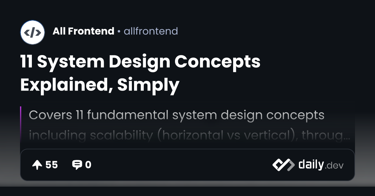 11 System Design Concepts Explained, Simply | daily.dev