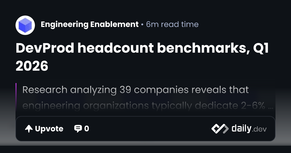DevProd headcount benchmarks, Q1 2026 | daily.dev