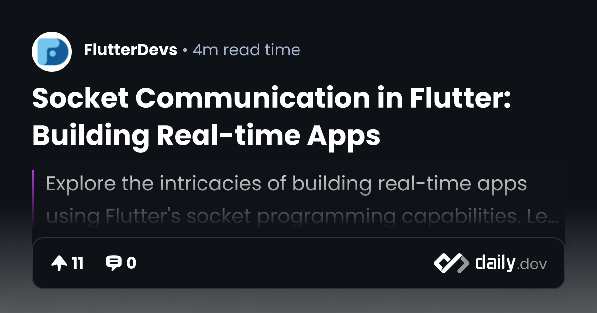 Socket Communication In Flutter Building Real Time Apps Dailydev