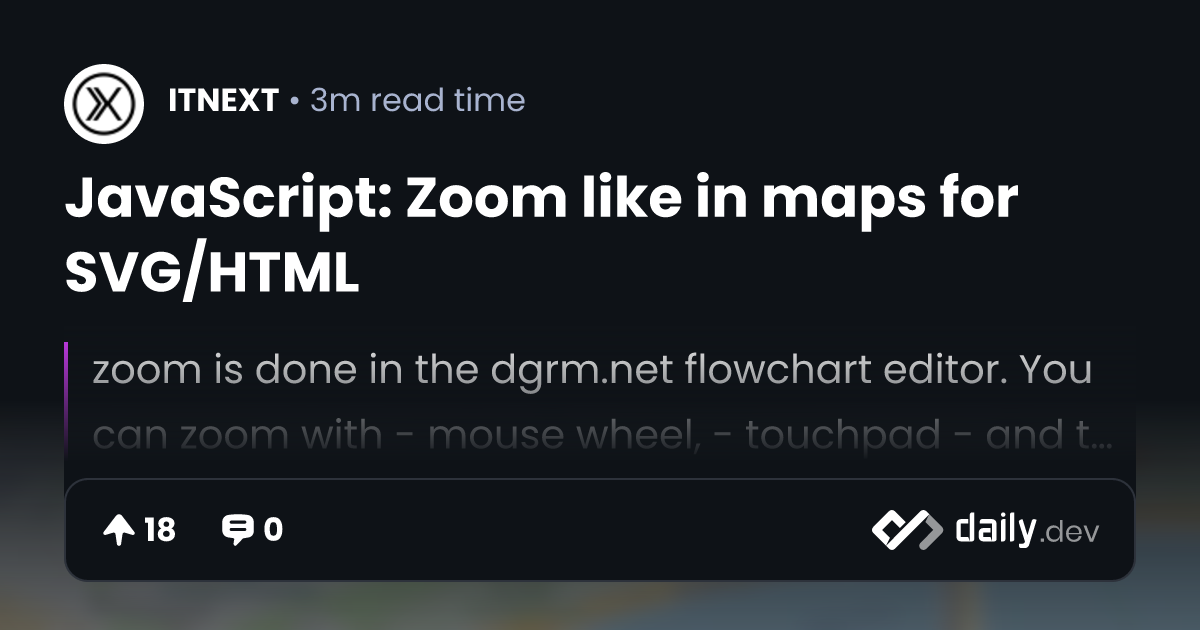 JavaScript: Zoom like in maps for SVG/HTML | daily.dev