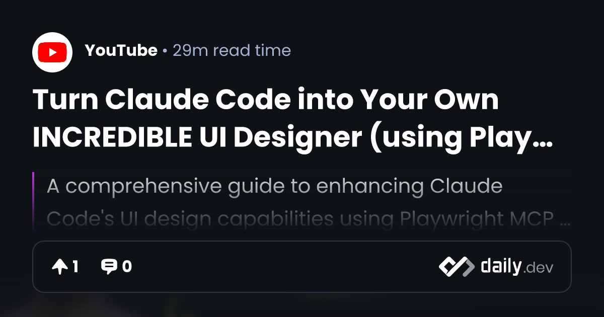Turn Claude Code into Your Own INCREDIBLE UI Designer...