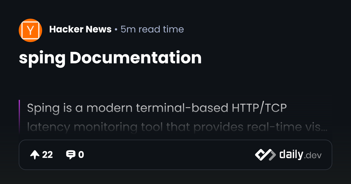 sping Documentation | daily.dev