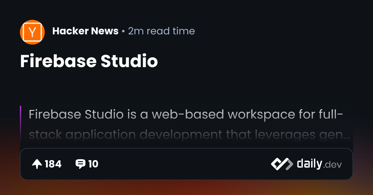 Firebase Studio Daily Dev