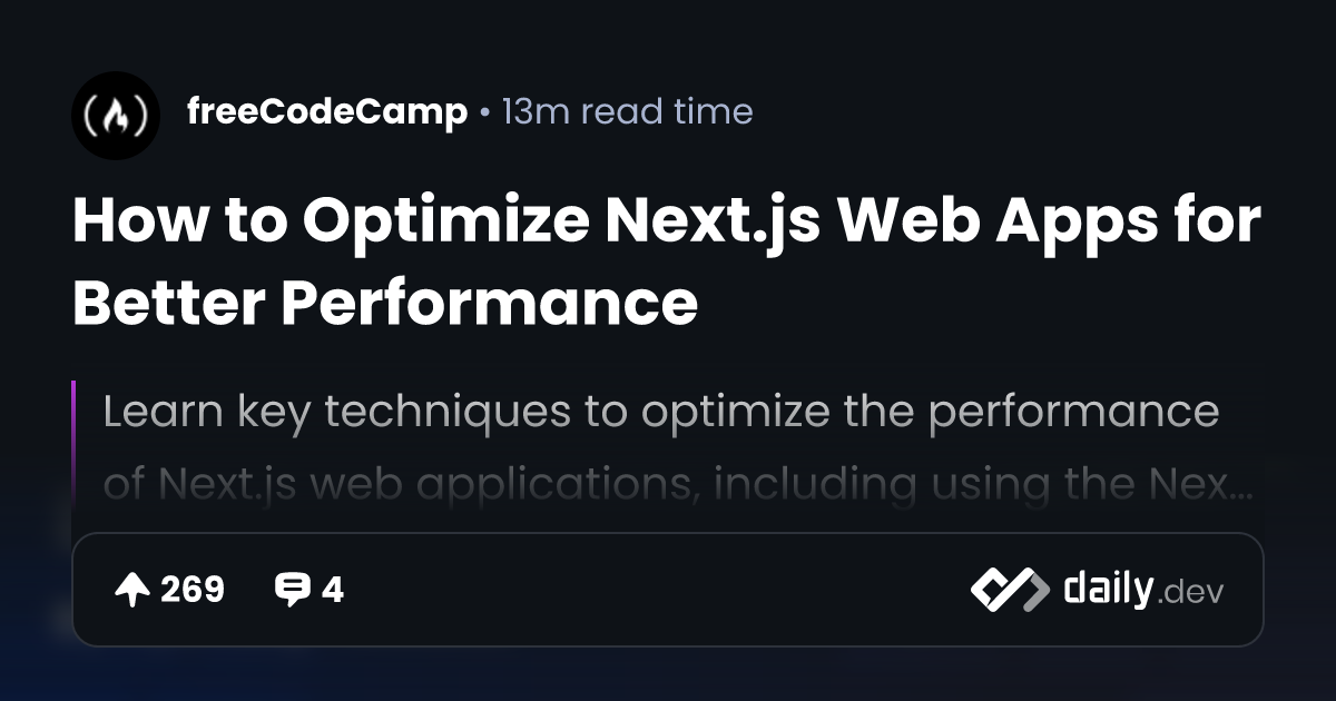 How to Optimize Next.js Web Apps for Better Performance