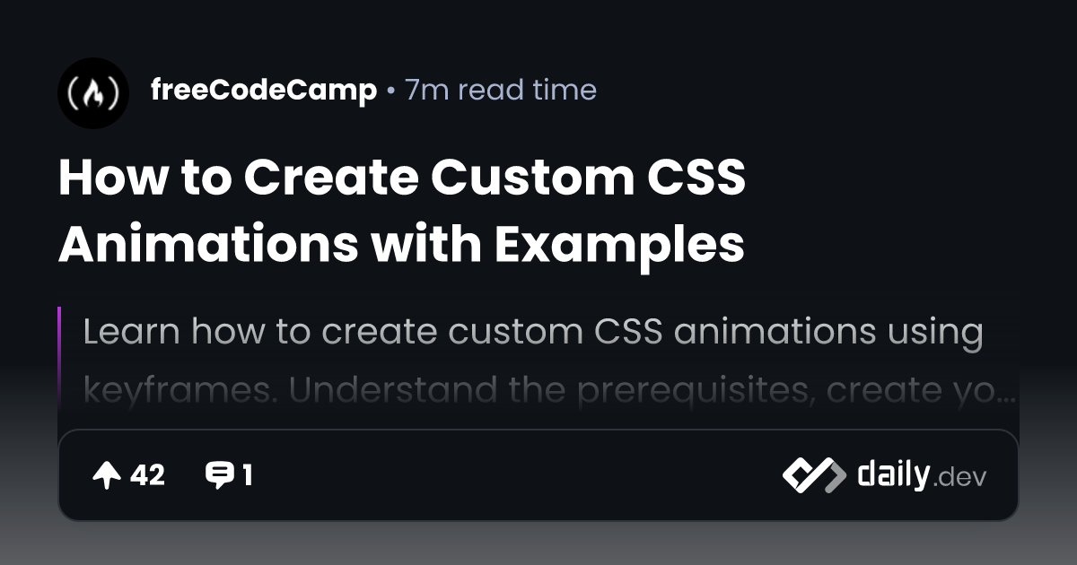 How to Create Custom CSS Animations with Examples | daily.dev
