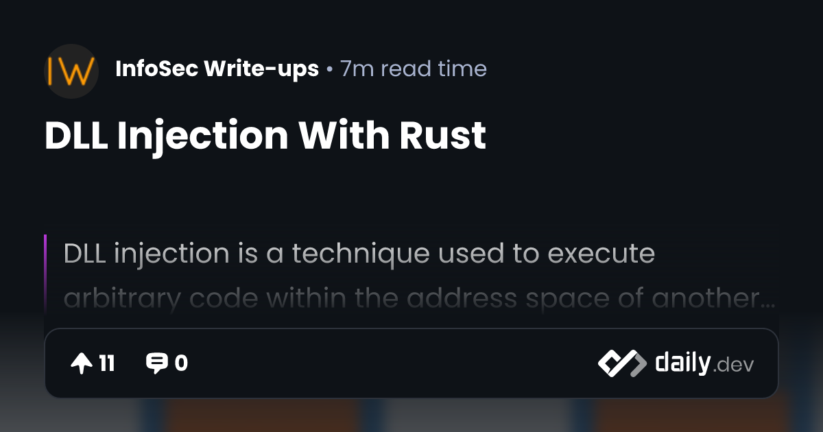 DLL Injection With Rust | daily.dev