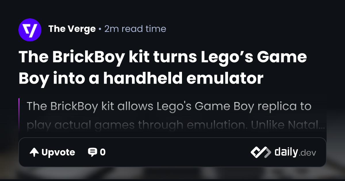 The BrickBoy kit turns Lego’s Game Boy into a handheld...