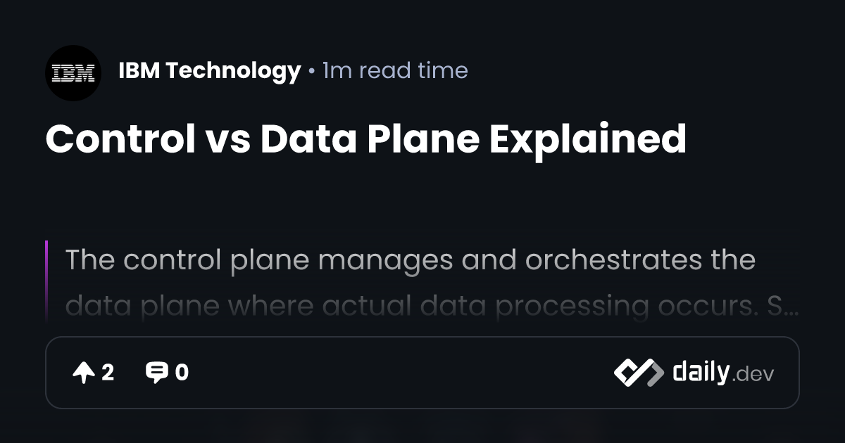 Control vs Data Plane Explained | daily.dev
