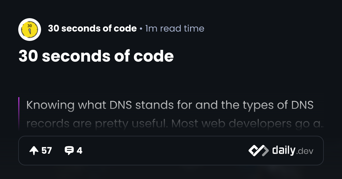 30 seconds of code | daily.dev
