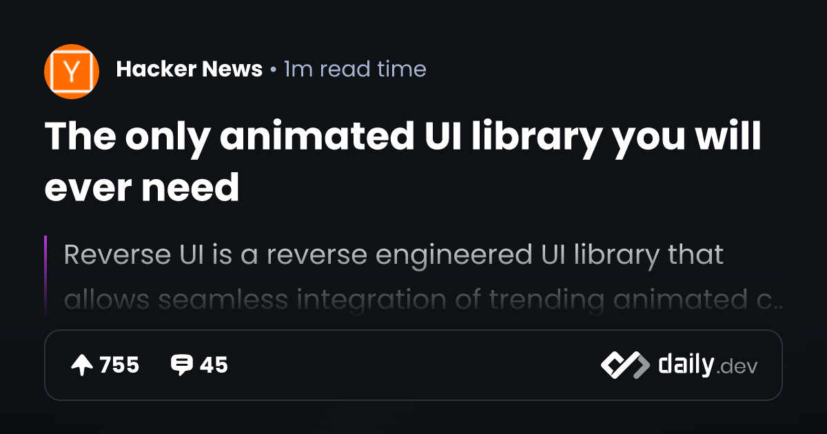 The Only Animated Ui Library You Will Ever Need Daily Dev
