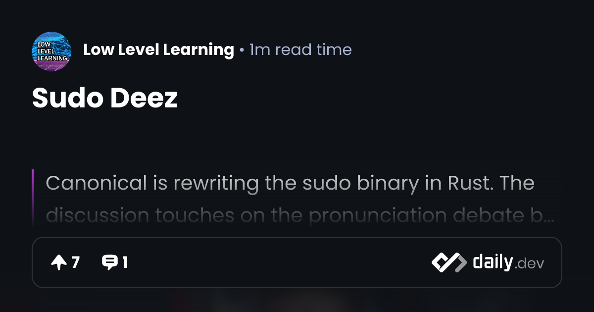 Sudo Deez Daily Dev