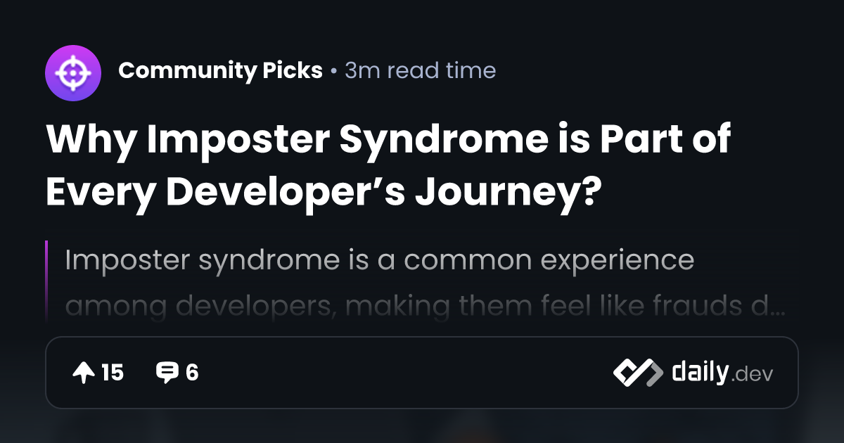 Why Imposter Syndrome is Part of Every Developer’s Journey?