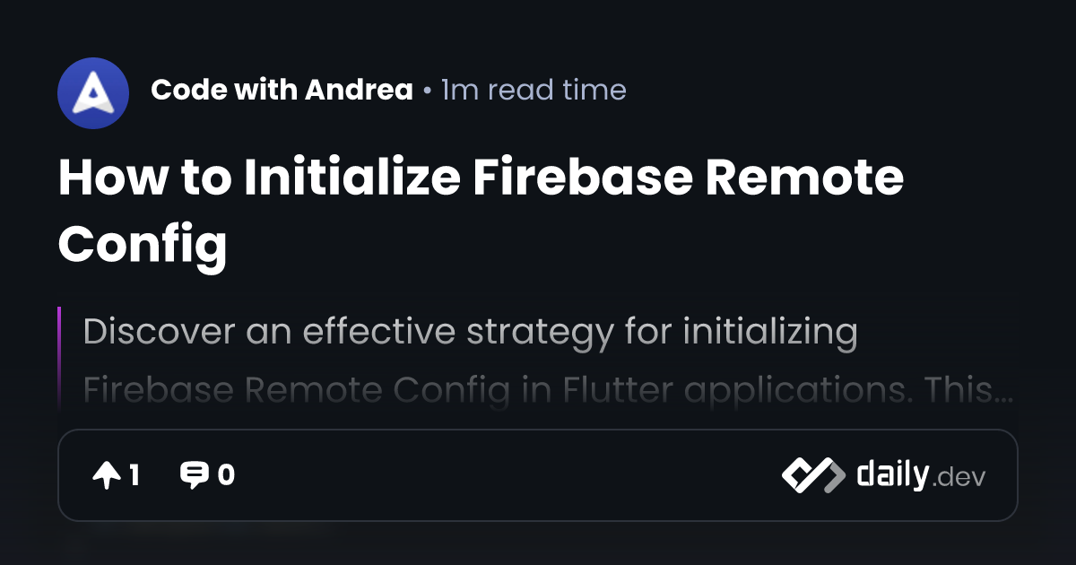 How to Initialize Firebase Remote Config | daily.dev