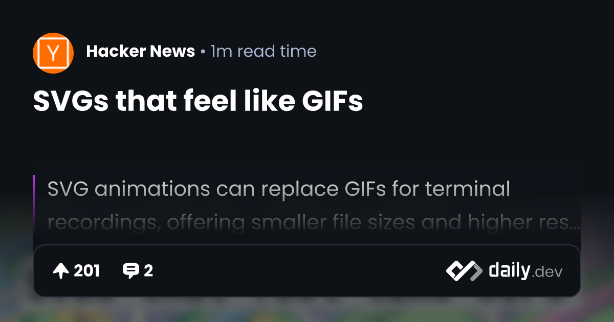 SVGs that feel like GIFs | daily.dev