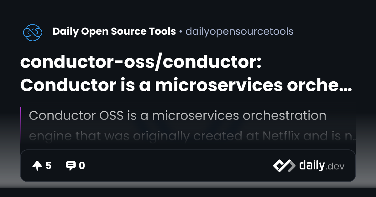 conductor-oss/conductor: Conductor is a microservices orchestration ...