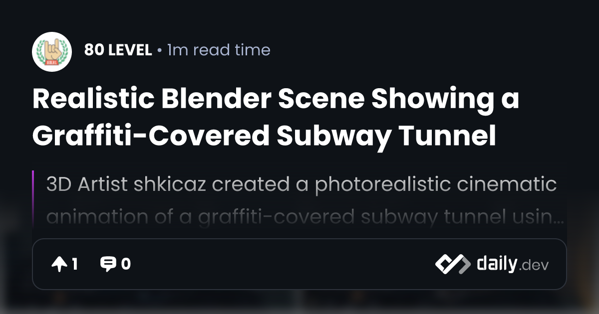 Realistic Blender Scene Showing a Graffiti-Covered Subway Tunnel ...
