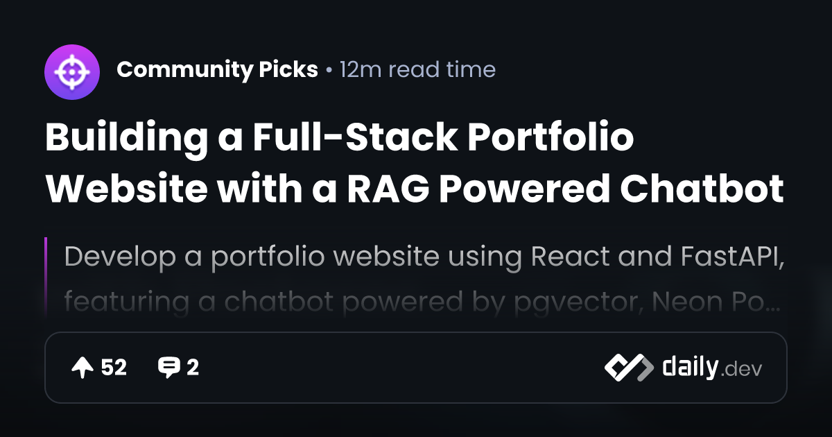 Building a Full-Stack Portfolio Website with a RAG...