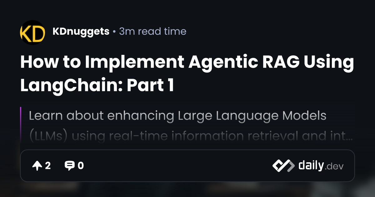How to Implement Agentic RAG Using LangChain: Part 1
