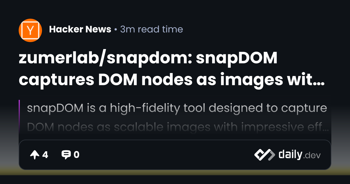 zumerlab/snapdom: snapDOM captures DOM nodes as images with exceptional ...
