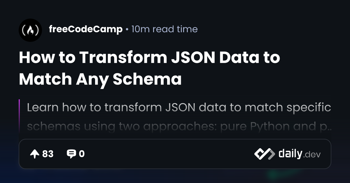 How to Transform JSON Data to Match Any Schema | daily.dev
