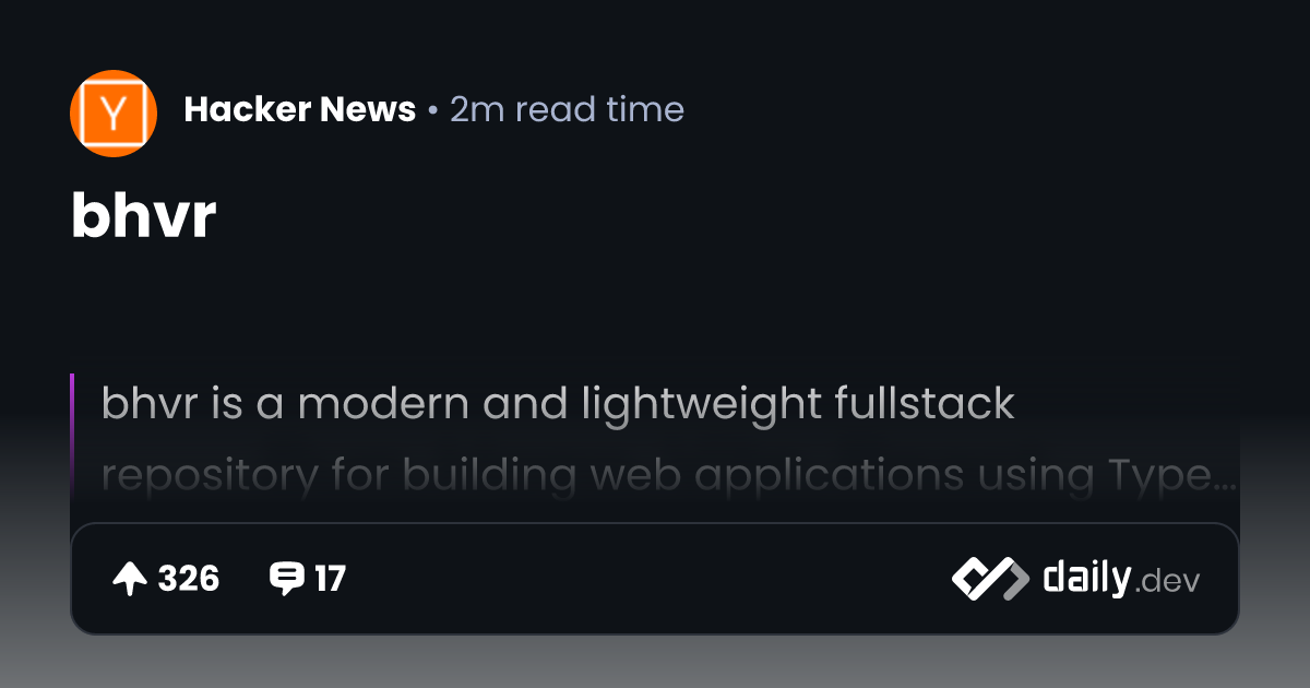 bhvr | daily.dev