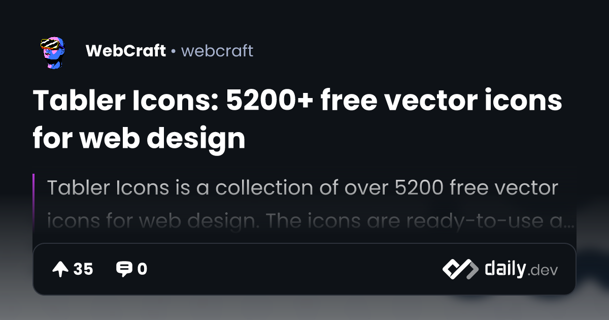 Tabler Icons: 5200+ free vector icons for web design