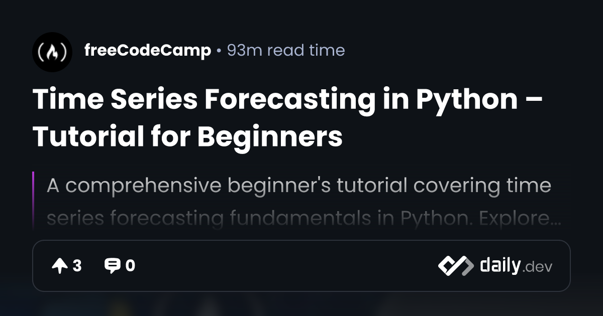 Time Series Forecasting in Python – Tutorial for Beginners