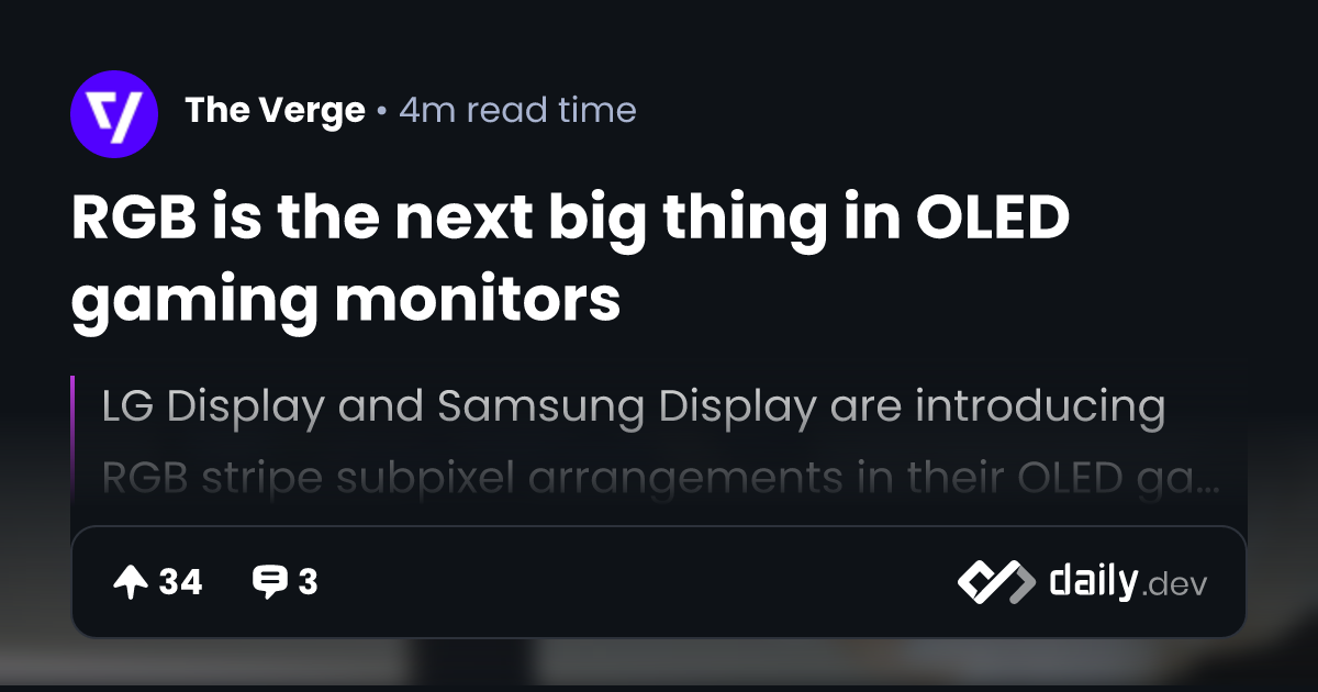 RGB is the next big thing in OLED gaming monitors