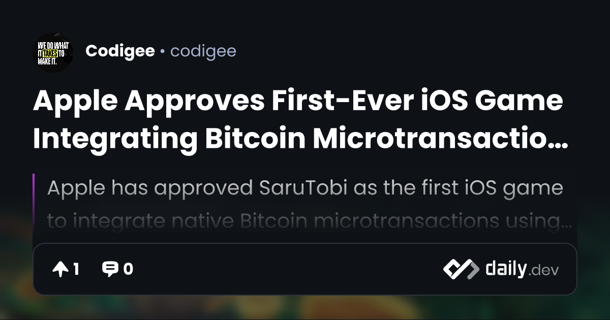 Apple Approves First-Ever iOS Game Integrating Bitcoin...
