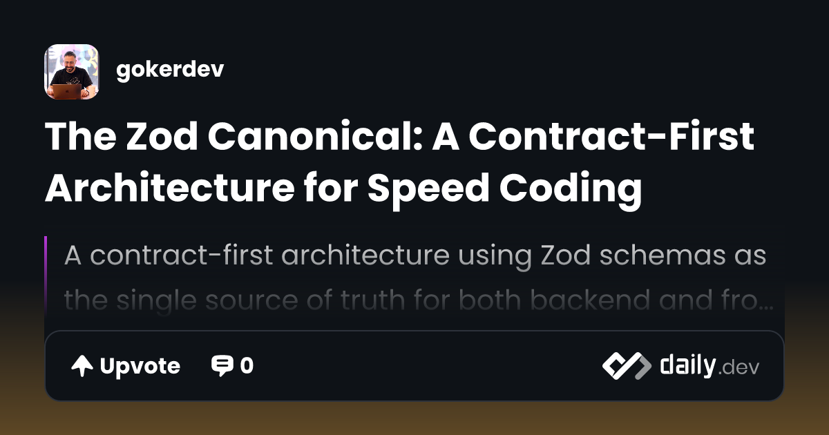 The Zod Canonical: A Contract-First Architecture for Speed Coding ...