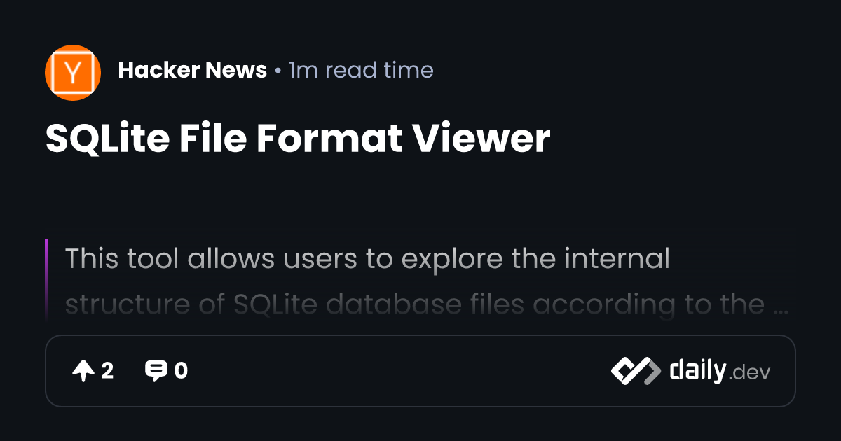 Sqlite File Format Viewer Daily Dev