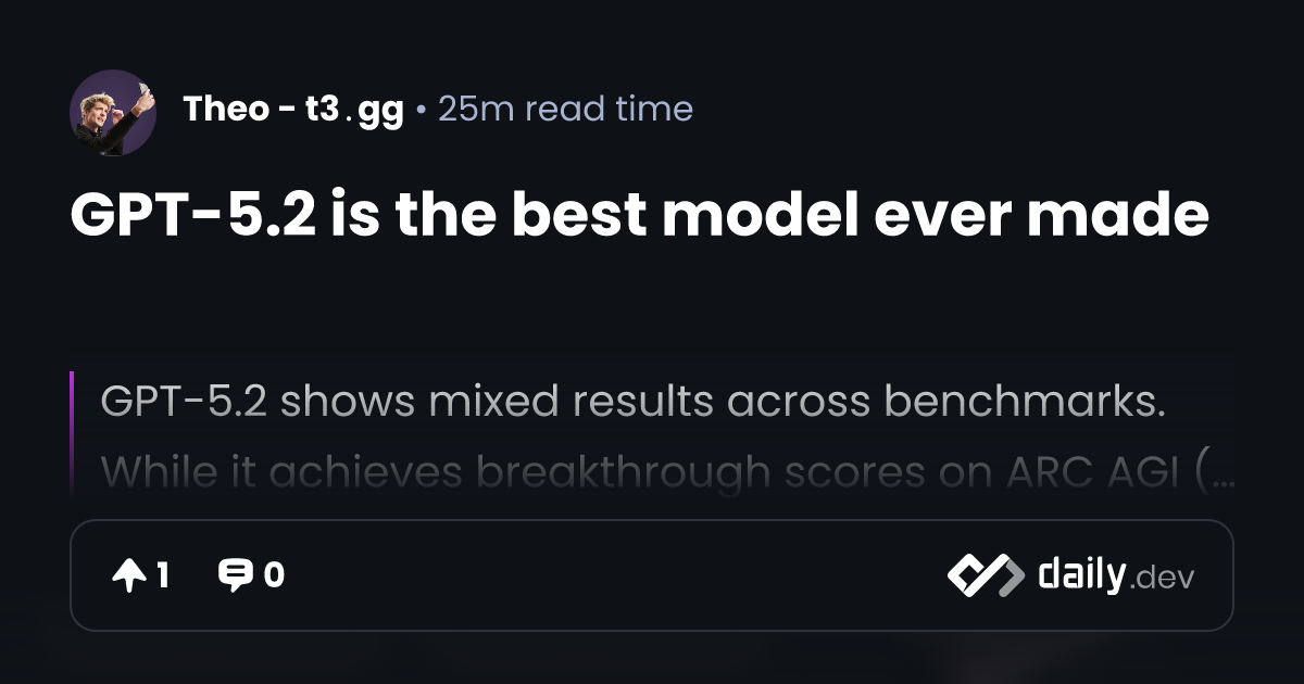 GPT-5.2 is the best model ever made | daily.dev