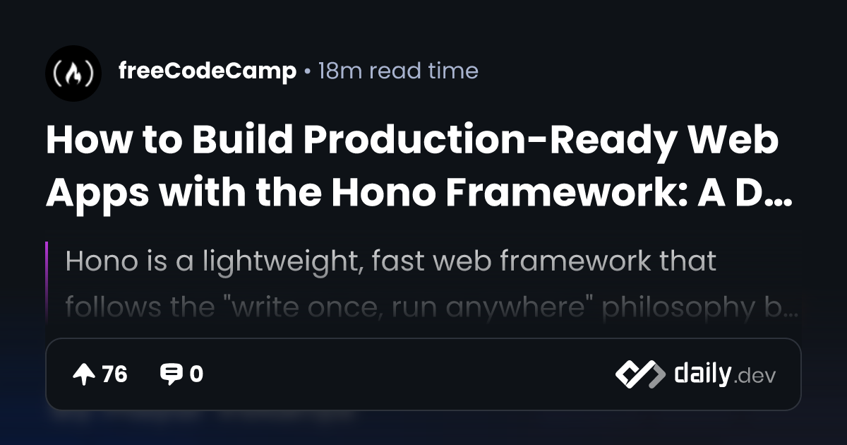 How to Build Production-Ready Web Apps with the Hono...