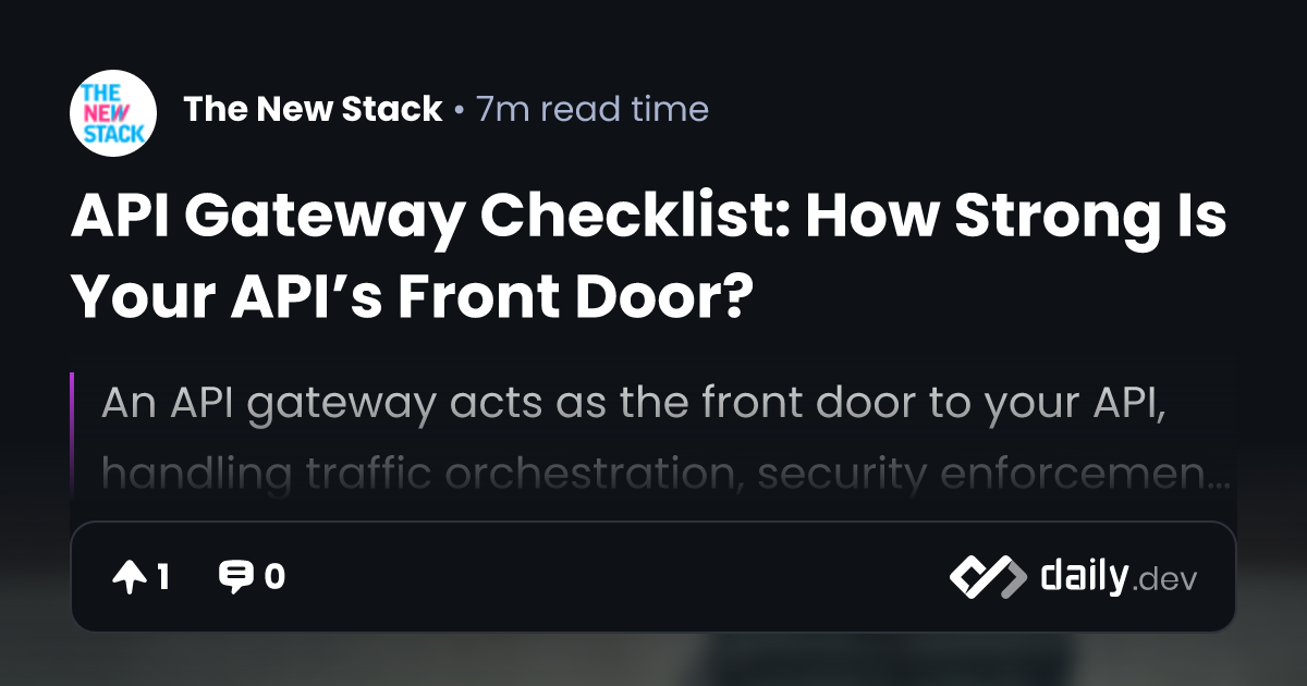 API Gateway Checklist: How Strong Is Your API’s Front Door?