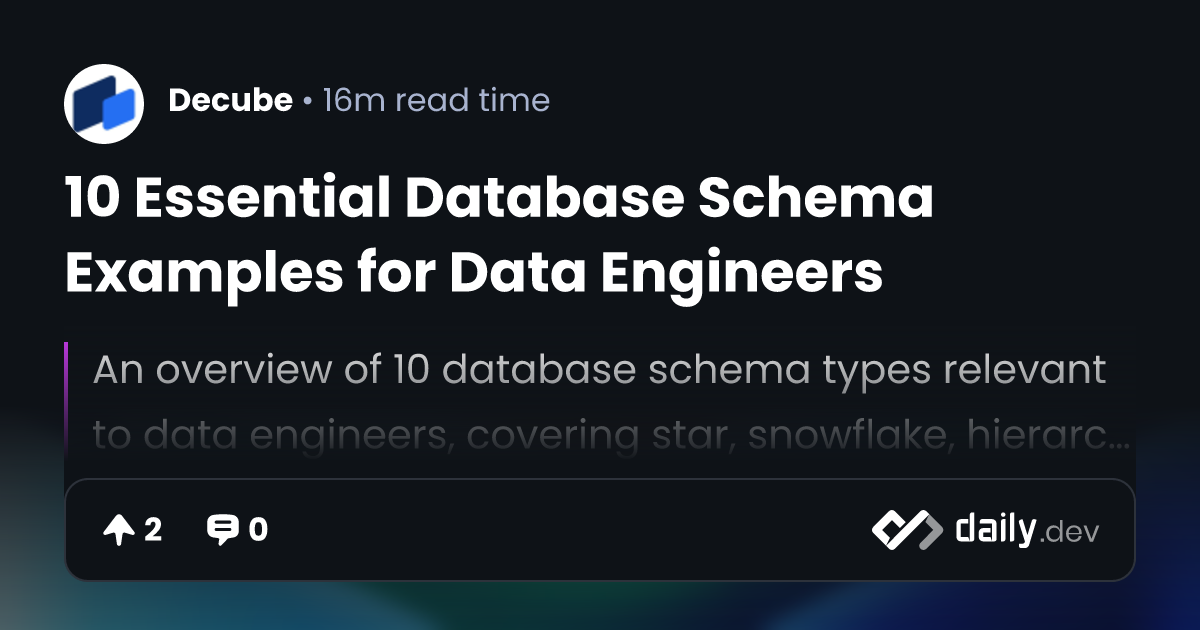 10 Essential Database Schema Examples for Data Engineers