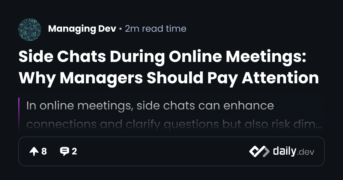 Side Chats During Online Meetings: Why Managers Should...