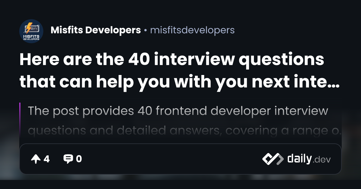 Here are the 40 interview questions that can help you with you next ...