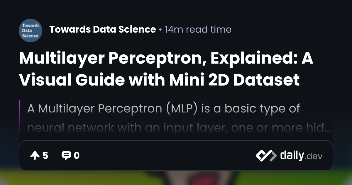 Multilayer Perceptron, Explained: A Visual Guide with Mini 2D Dataset ...