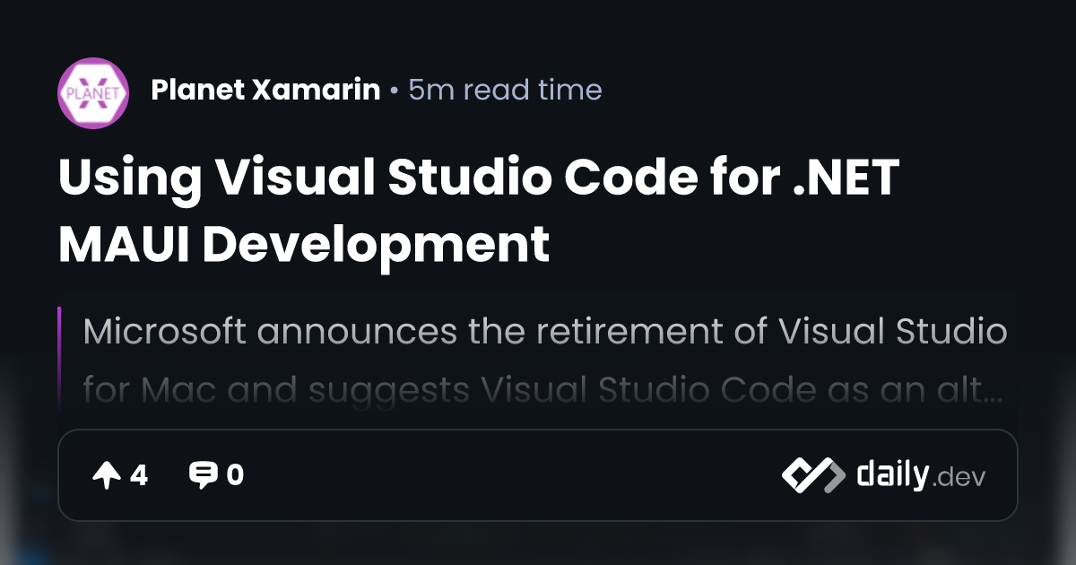 Using Visual Studio Code for .NET MAUI Development