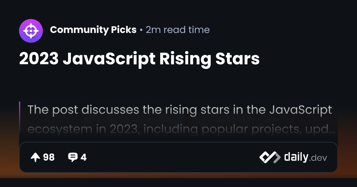 2023 JavaScript Rising Stars | daily.dev