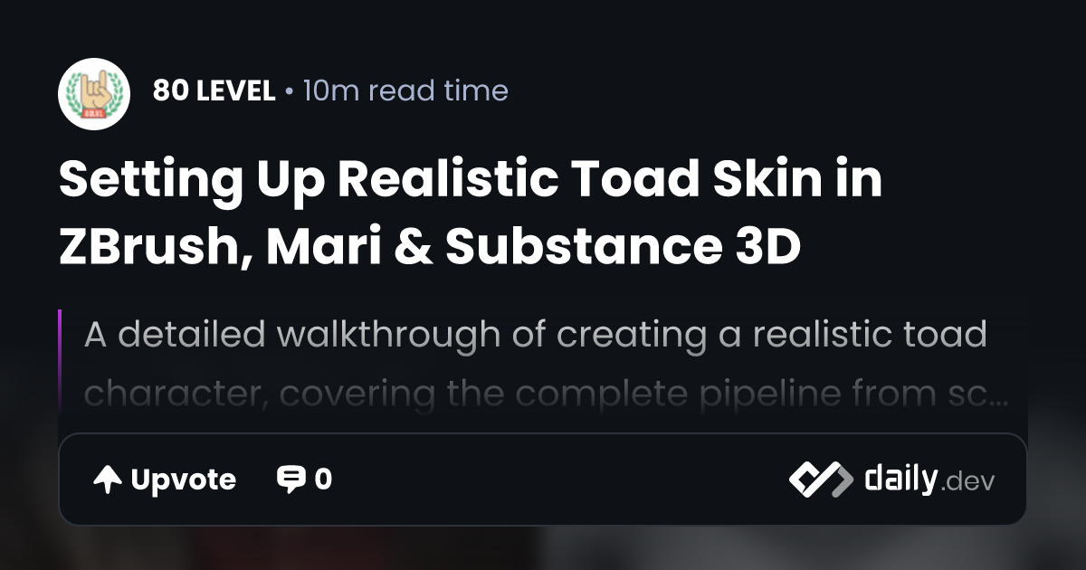 Setting Up Realistic Toad Skin in ZBrush, Mari