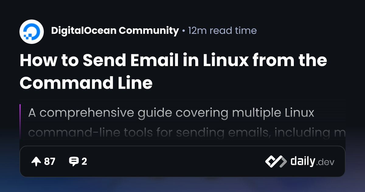 How to Send Email in Linux from the Command Line | daily.dev