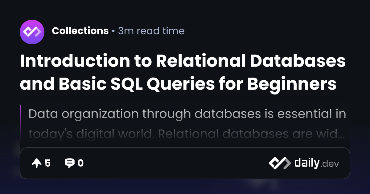 Introduction to Relational Databases and Basic SQL Queries for ...