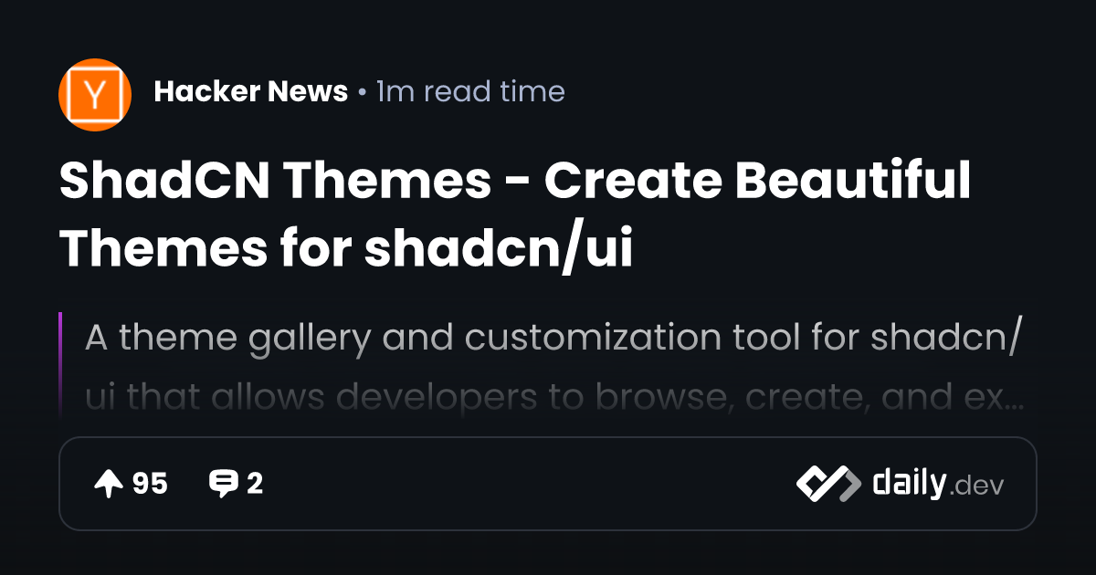 ShadCN Themes - Create Beautiful Themes for shadcn/ui