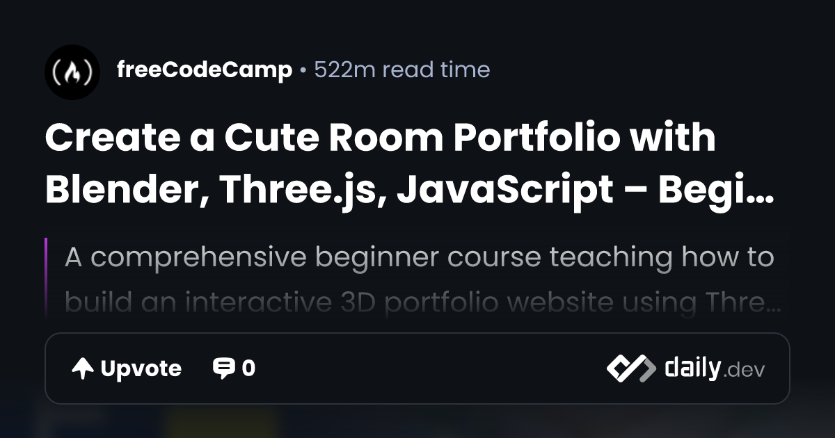 Create a Cute Room Portfolio with Blender, Three.js, JavaScript ...