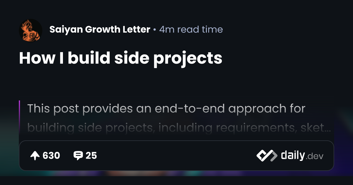How I build side projects | daily.dev