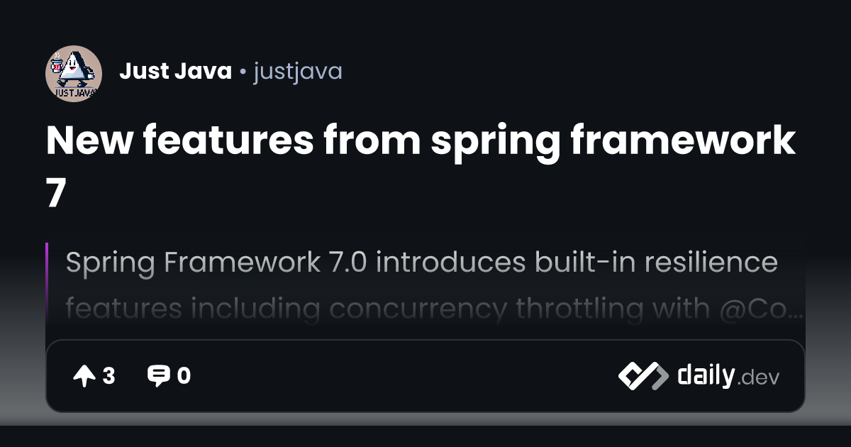 New features from spring framework 7 | daily.dev